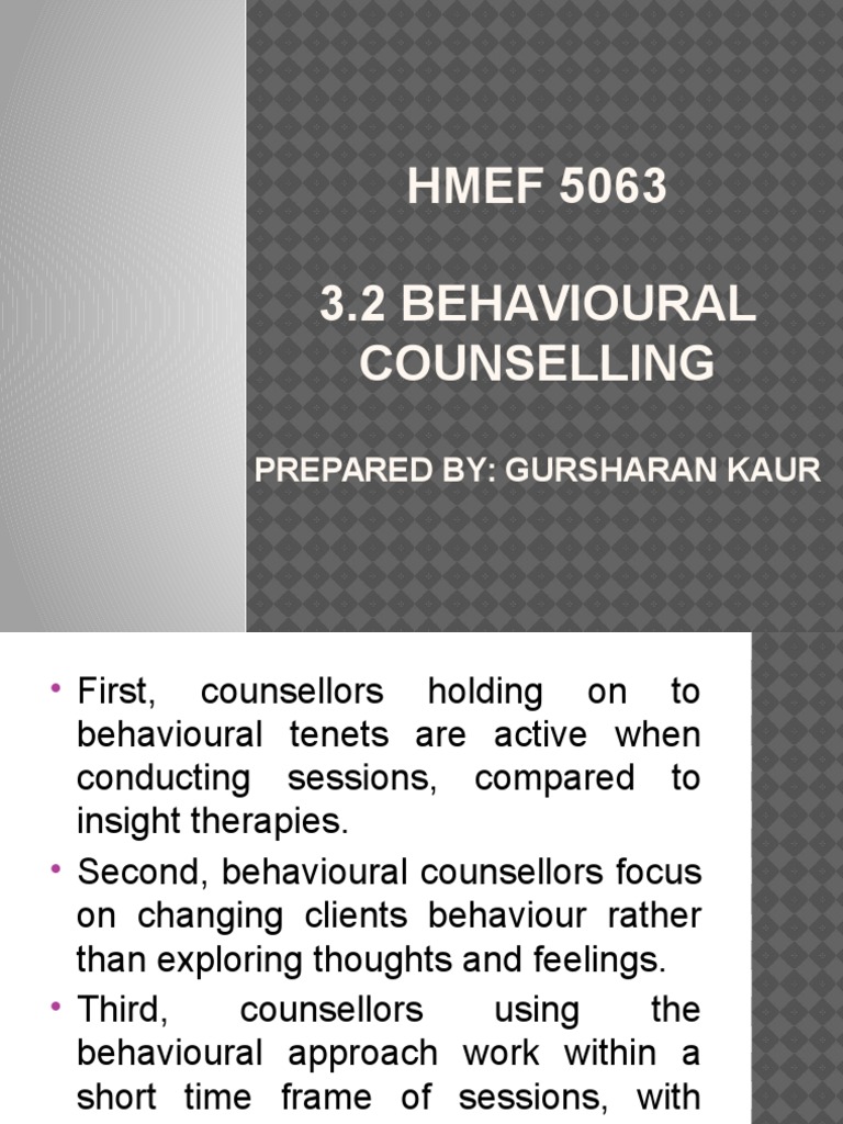 Behavioural Counselling | PDF | Classical Conditioning | Behaviour Therapy Behavioural Counselling | PDF | Classical Conditioning | Behaviour Therapy