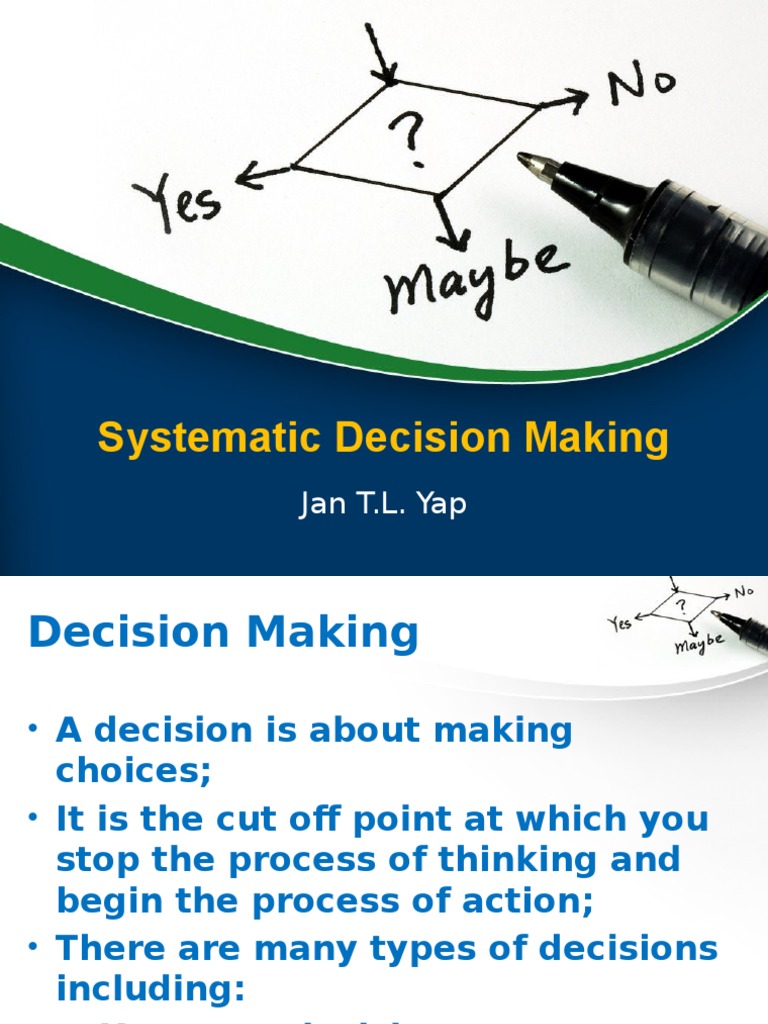 03 Systematic Decision Making | Decision Making | Risk