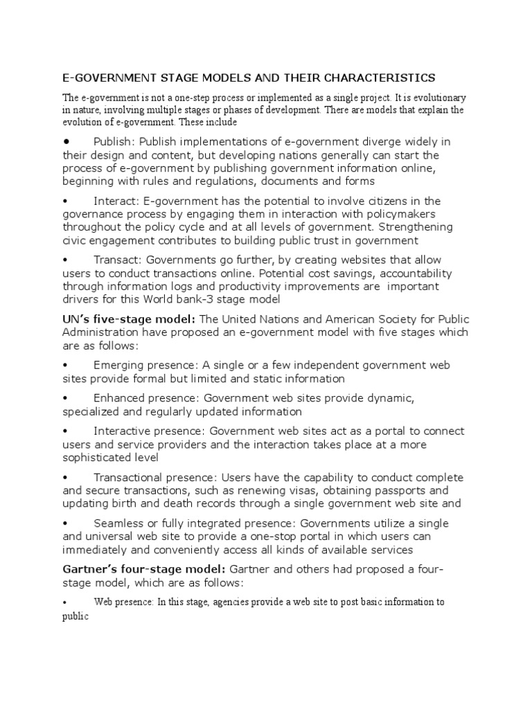 E Government Development Stages | PDF | E Government | Websites