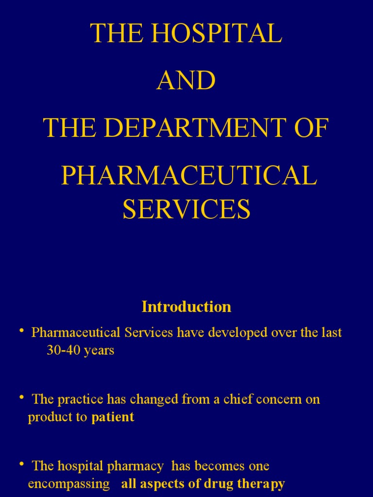 Hospital Pharmacy | PDF | Pharmacy | Pharmaceutical Drug