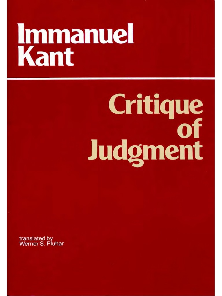 Kant Immanuel Critique of Judgment 1987 PDF | PDF