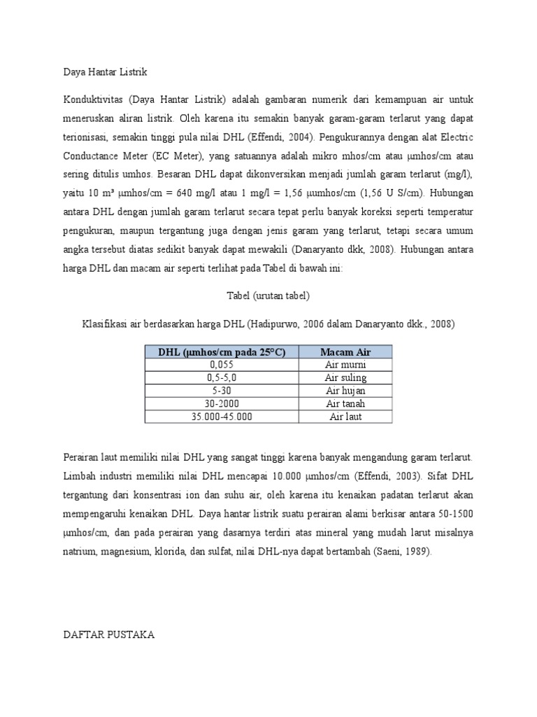 Daya Hantar Listrik | PDF