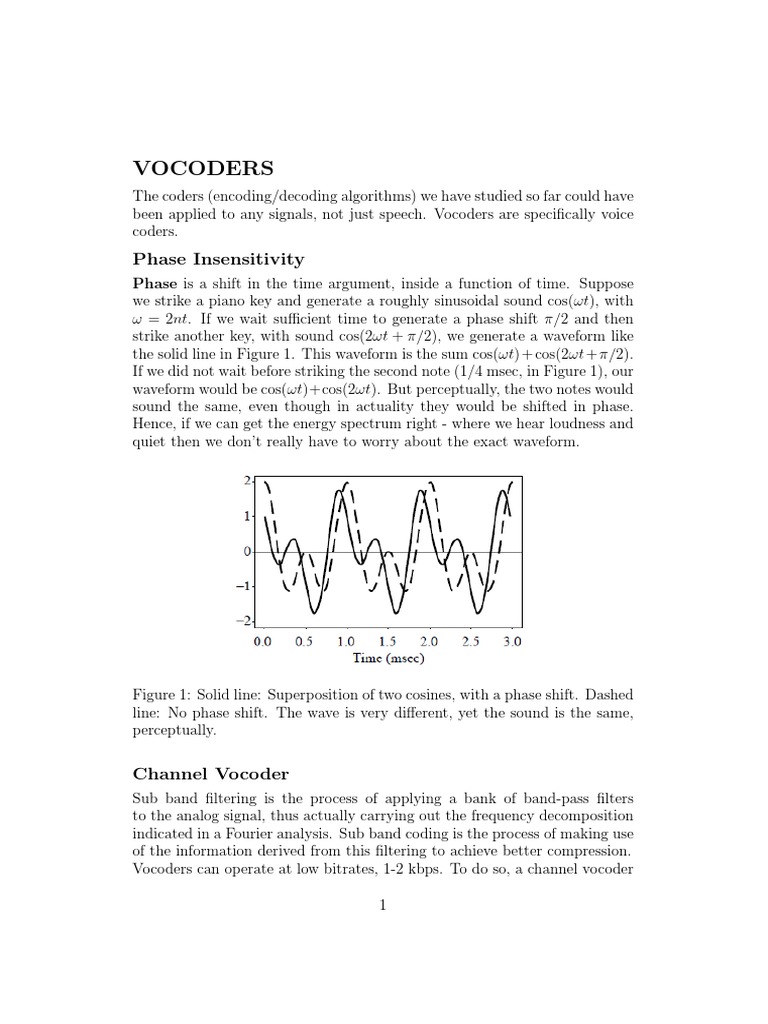 Vocoders: Phase Insensitivity | PDF | Phase (Waves) | Data Compression