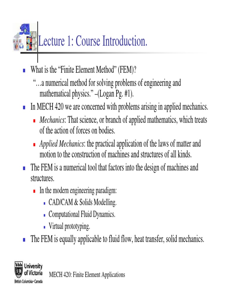 Lecture1 Pdf Pdf Finite Element Method Computational Fluid Dynamics