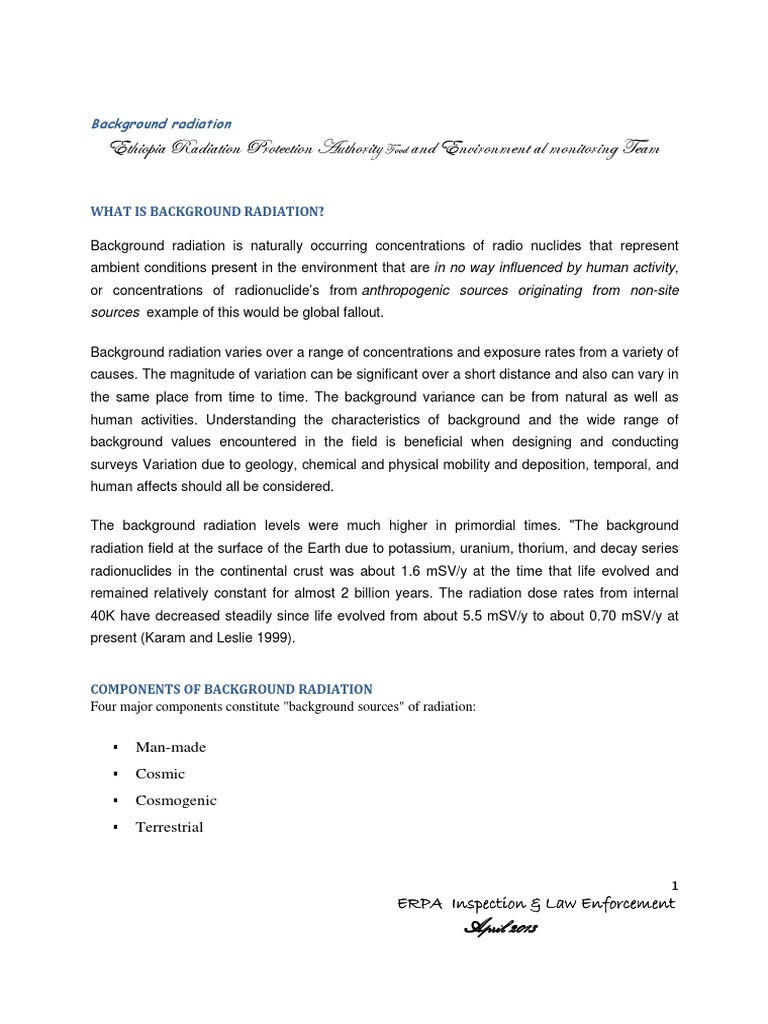 Background Radiation | PDF | Radionuclide | Radioactive Decay