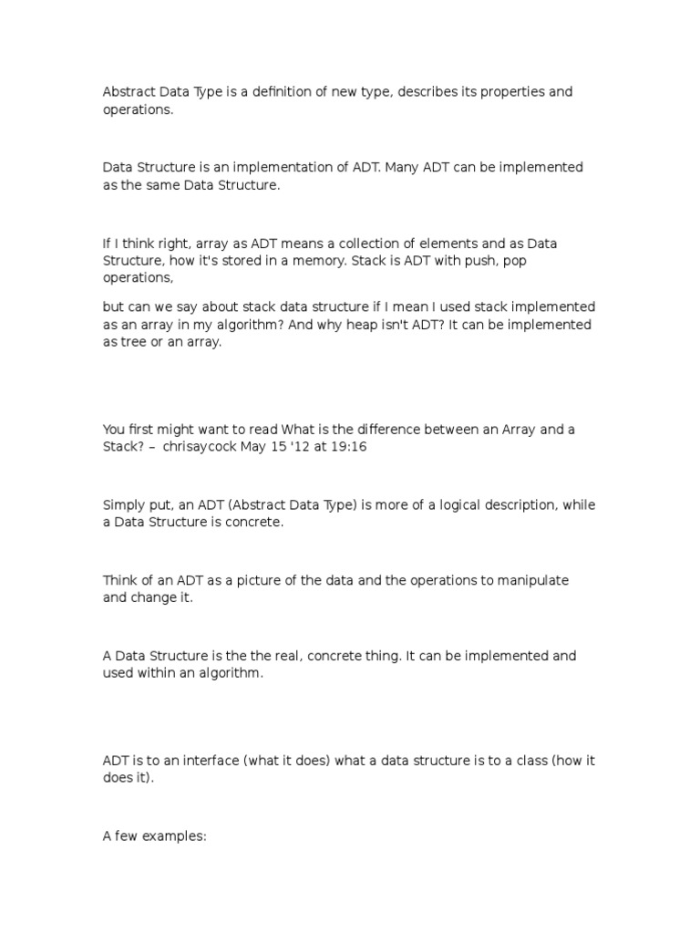 Adt And Data Structure Pdf Data Type Parameter Computer Programming 4520