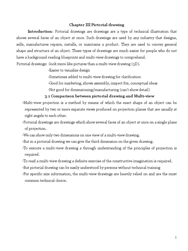 JE Pictorial Drawing Note | PDF | Perspective (Graphical) | Projective ...