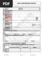 Non Conformance Report NCR Form | PDF