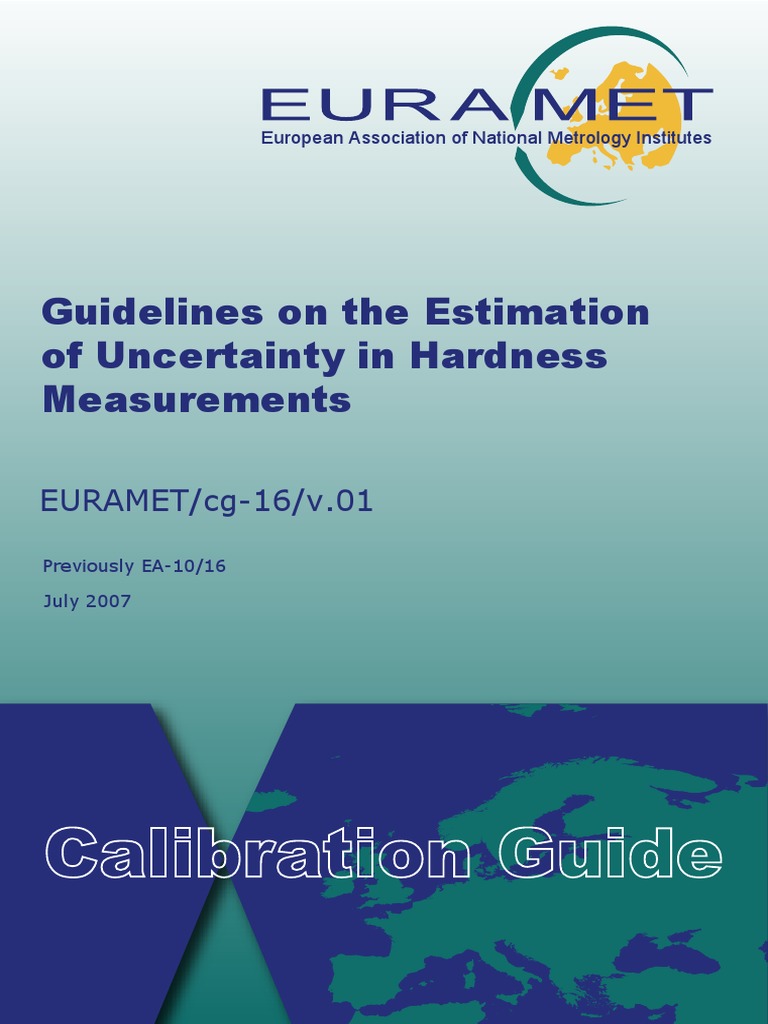 EURAMET CG 16.01 - Hardness PDF | PDF | Calibration | Uncertainty
