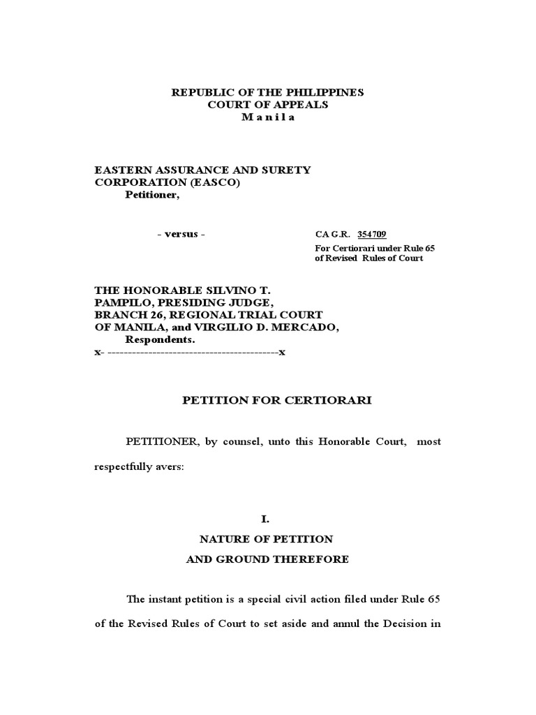 Certiorari Final | PDF | Complaint | Lawsuit