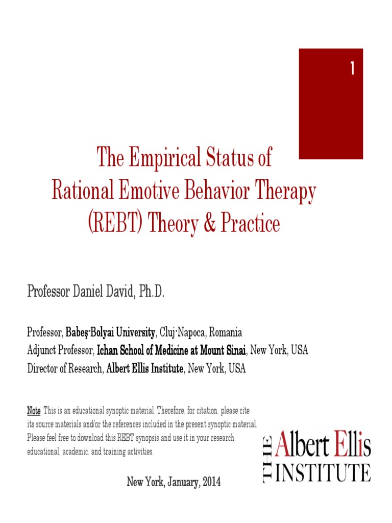 The Empirical Status of Rational Emotive Behavior Theory and Therapy ...