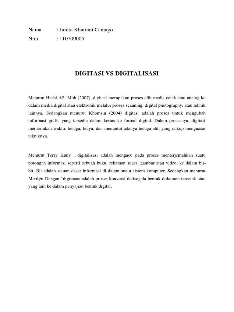 Digitasi vs Digitalisasi: Definisi dan Proses | PDF