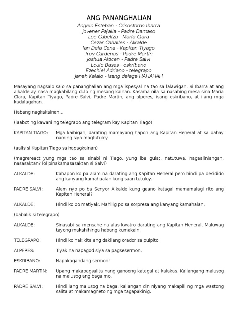 Ang Pananghalian | PDF