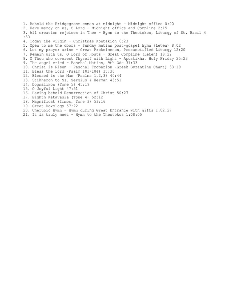 Valaam Monastery Choir - Chants From Valaam (Full Album) | PDF ...