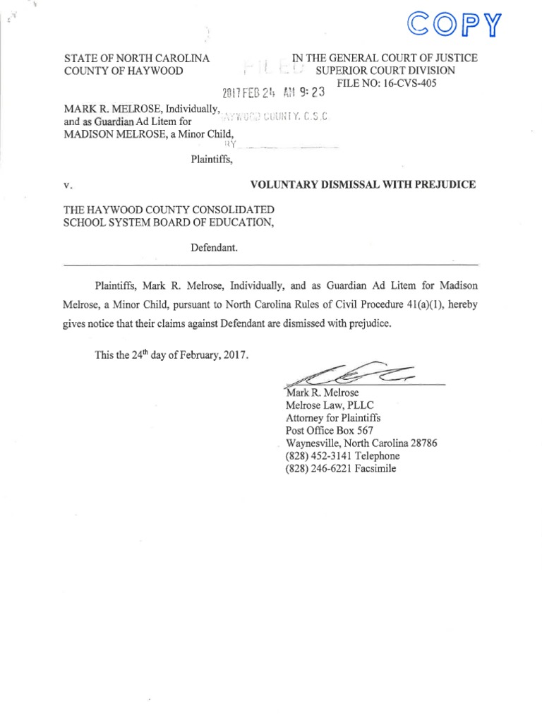 Voluntary Dismissal With Prejudice | PDF