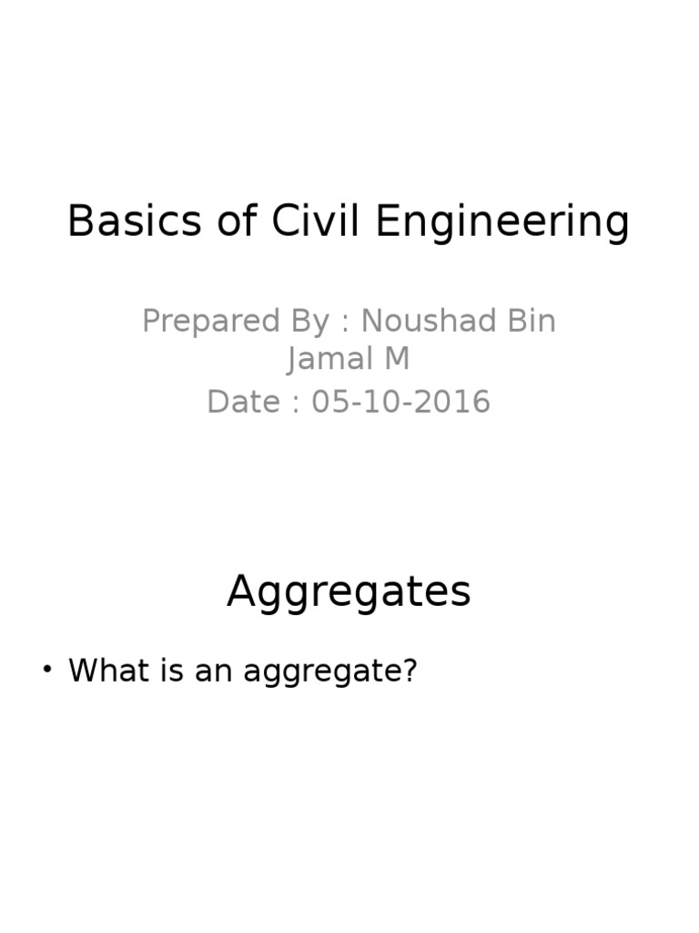 Basics of Civil Engineering Materials | PDF | Rock (Geology) | Mortar ...