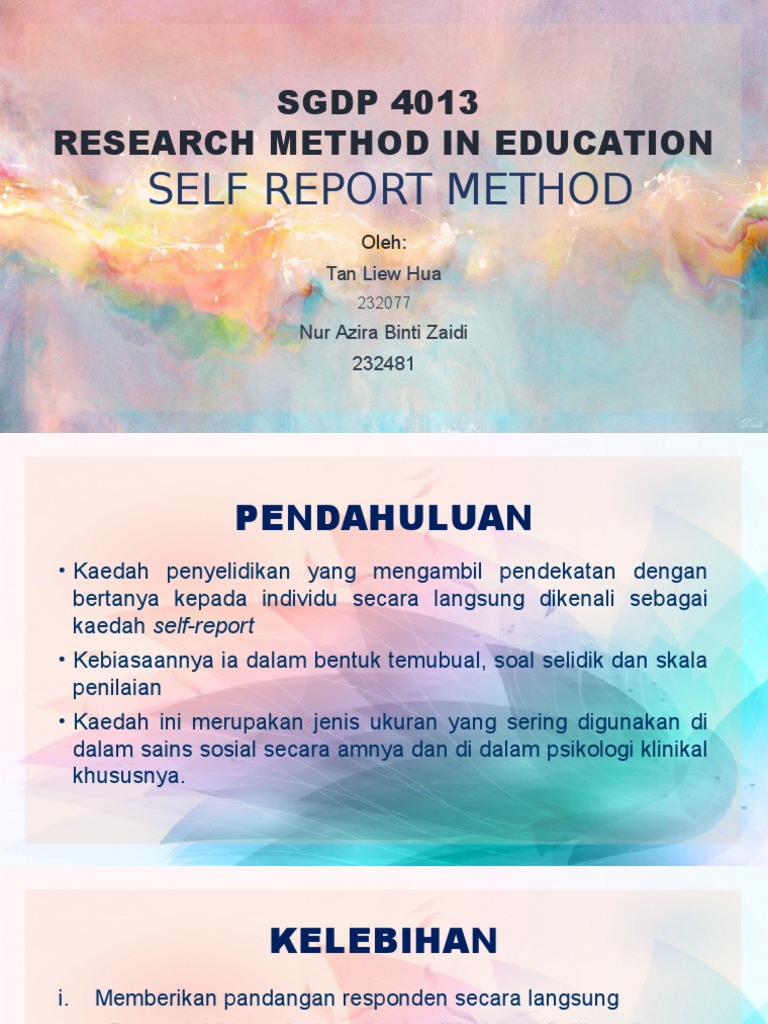 Self Report Method | PDF