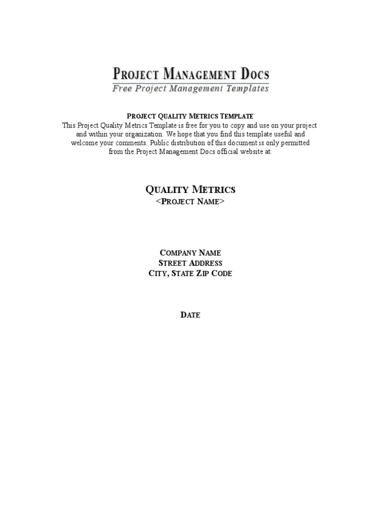 Project Quality Metrics Overview | PDF | Software Testing | Strength Of ...