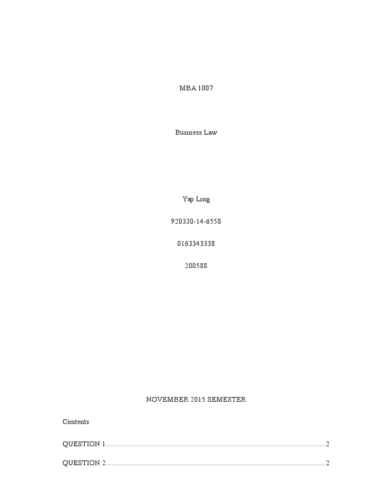 Yap Ling 1007 | PDF | Equity (Law) | Partnership