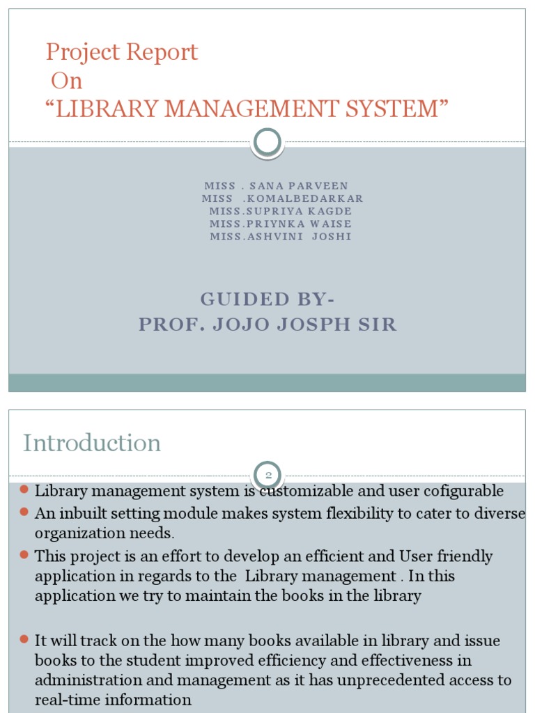 Library Management System PPT | Library (Computing) | Microsoft Windows