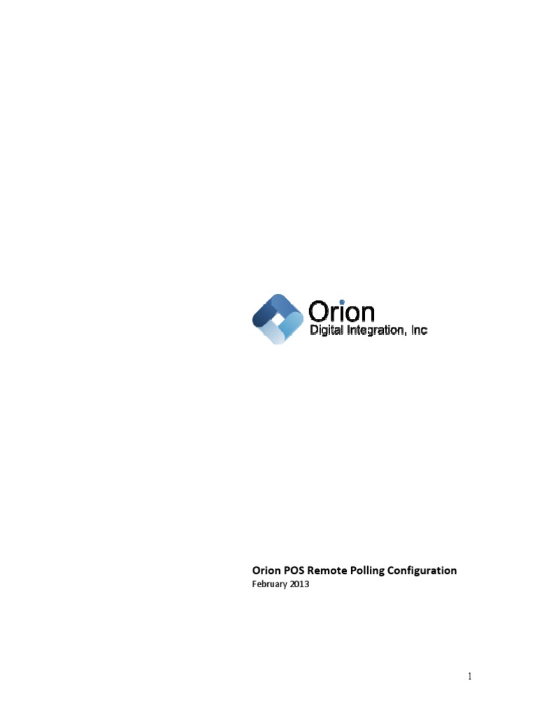 Orion POS - Guide - Remote Polling Setup PDF | PDF | Point Of Sale | Port (Computer Networking)