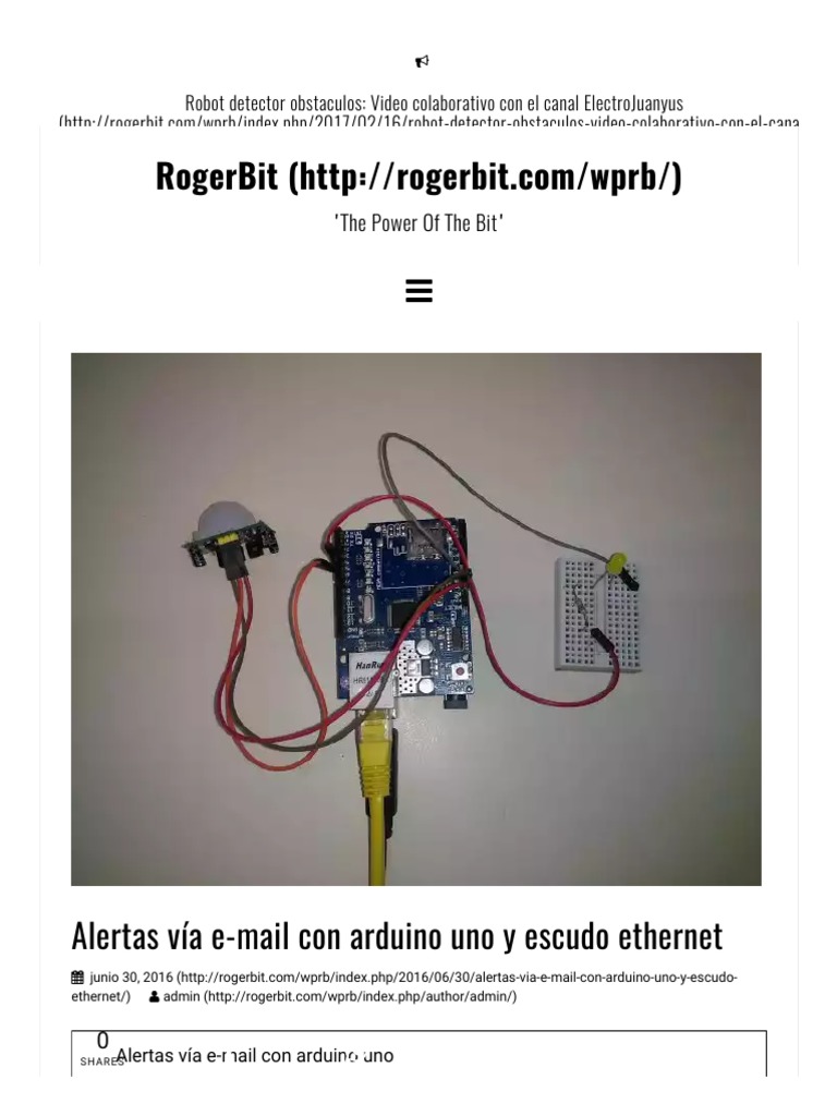 Alertas Vía E-Mail Con Arduino Uno y Escudo Ethernet - RogerBit PDF | PDF Alertas Vía E-Mail Con Arduino Uno y Escudo Ethernet - RogerBit PDF | PDF
