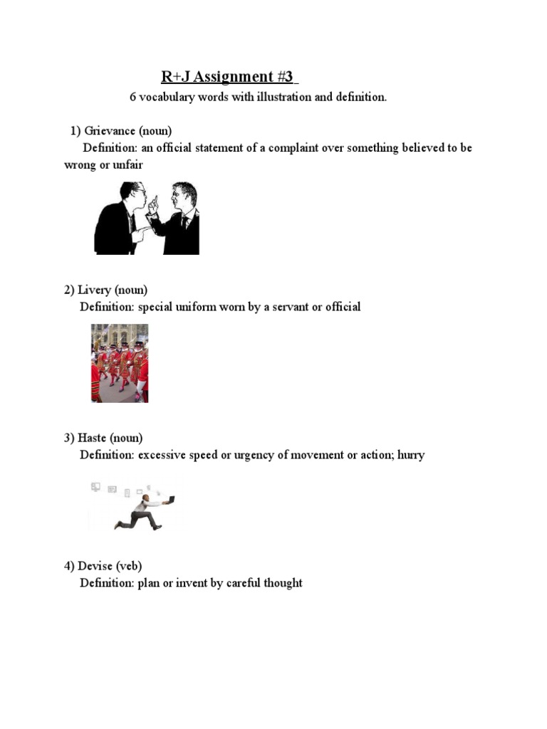 Vocabulary with Definitions & Illustrations | PDF