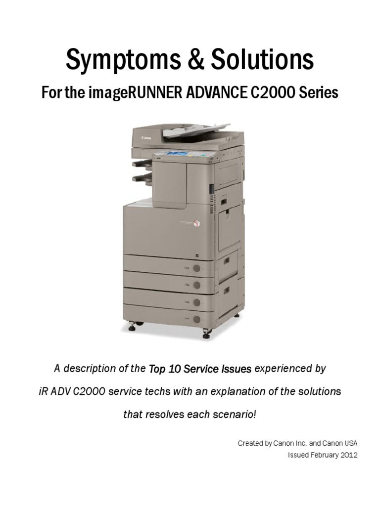 C2000 Series - Symptoms & Solutions | PDF | Photocopier | Electrical ...