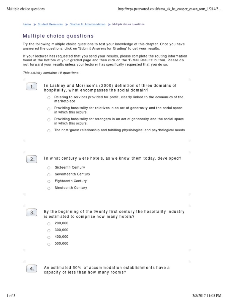 Multiple Choice Questions Pearson | PDF | Multiple Choice | Economies