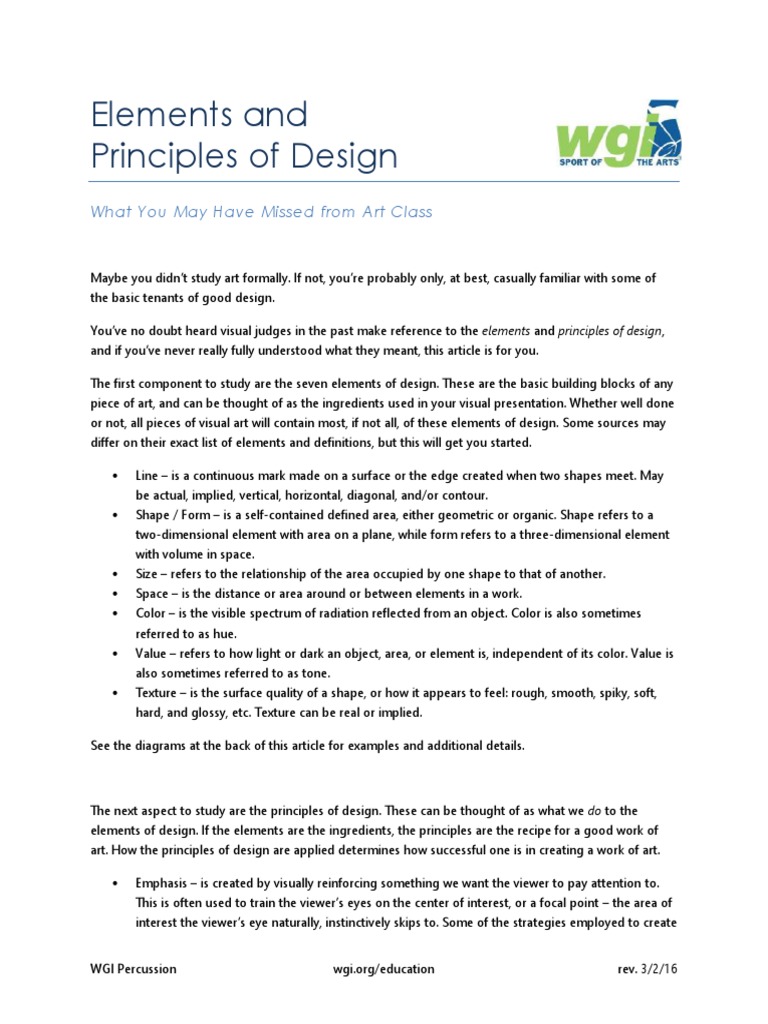 Elements and Principles of Design | PDF | Shape | Composition (Visual Arts)