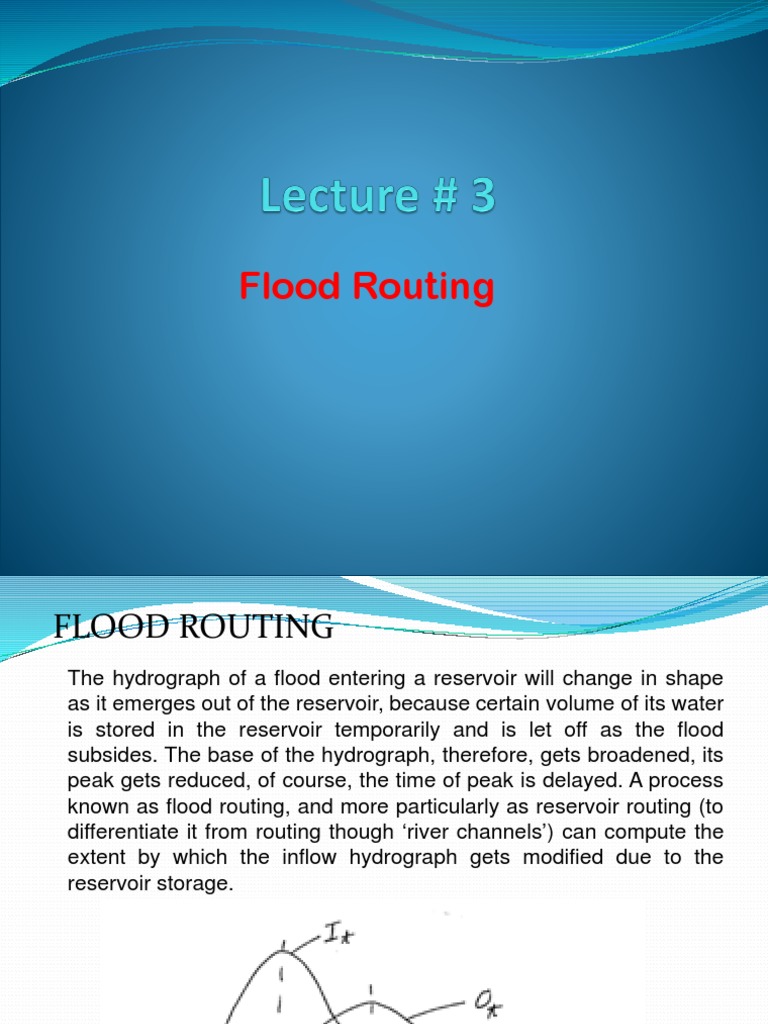 Flood Routing Lecture | PDF | Flood | Soft Matter