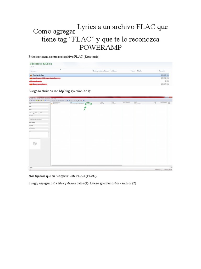 Como Agregar Lyrics A Un Archivo FLAC Que Tiene Tag | PDF | Tecnología ...