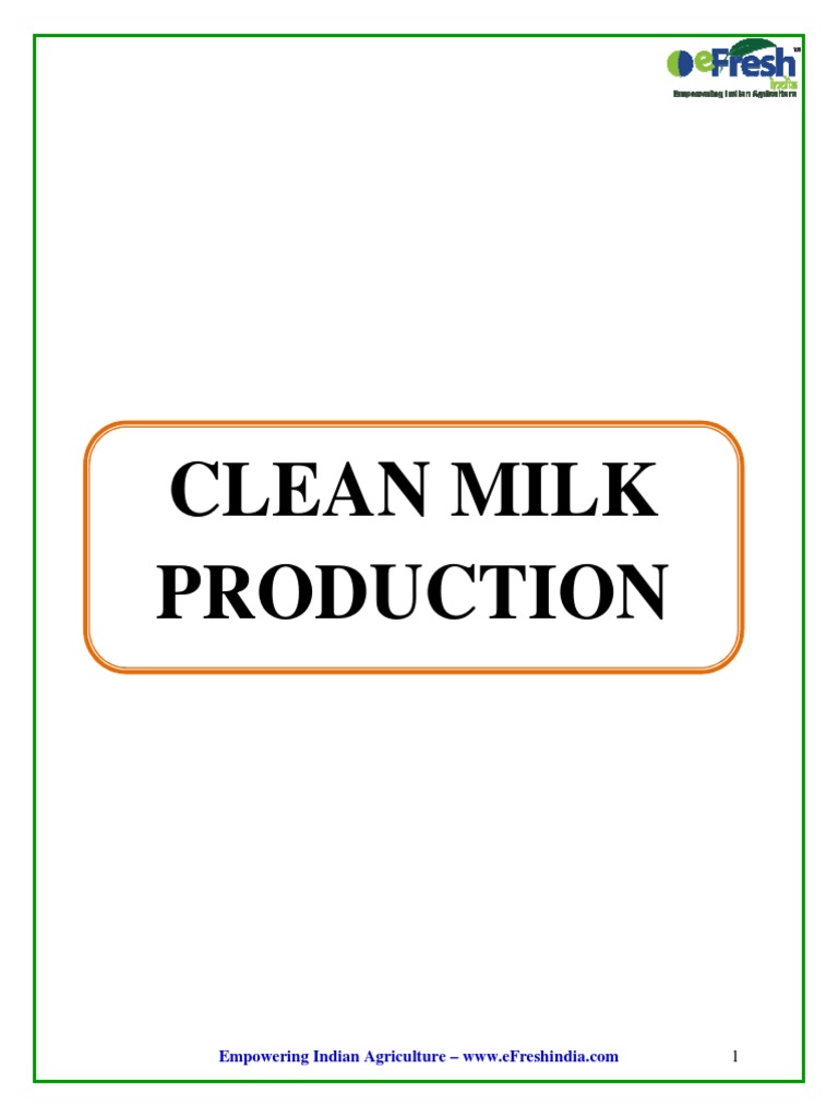 Clean Milk Production | PDF | Hygiene | Dairy