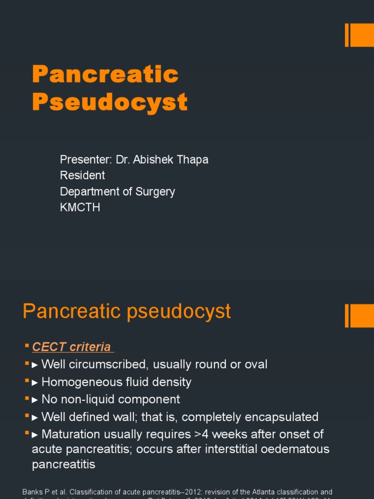 Pancreatic Pseudocyst | PDF | Pancreas | Abdomen