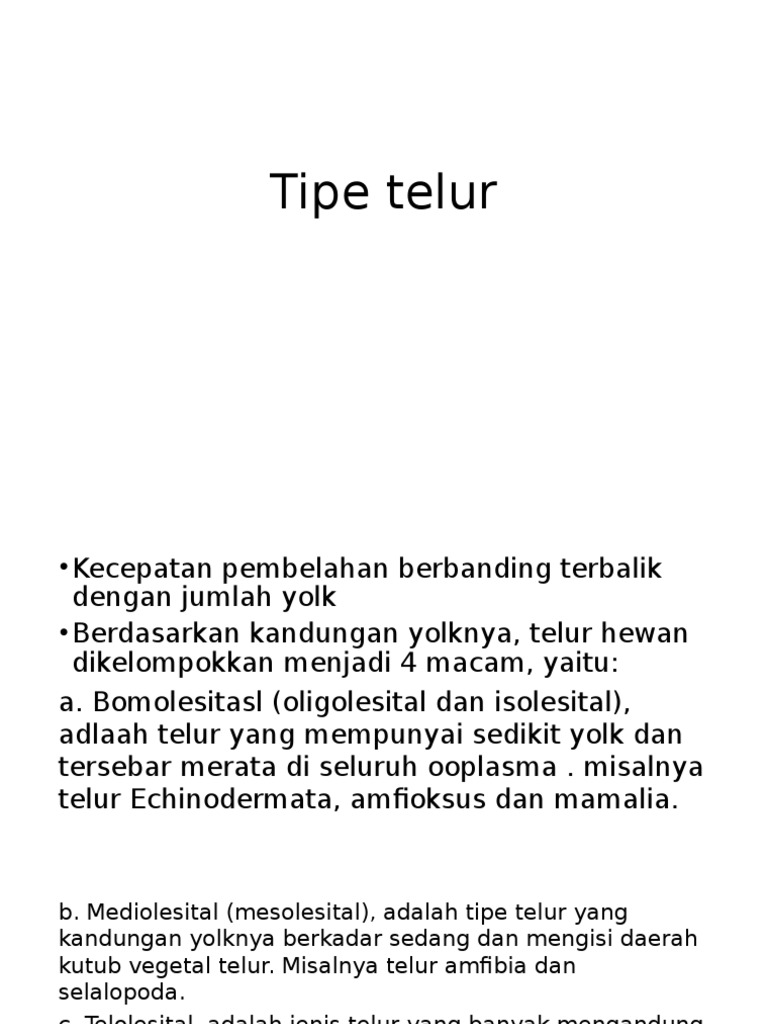 Tipe Telur PPT SPH | PDF