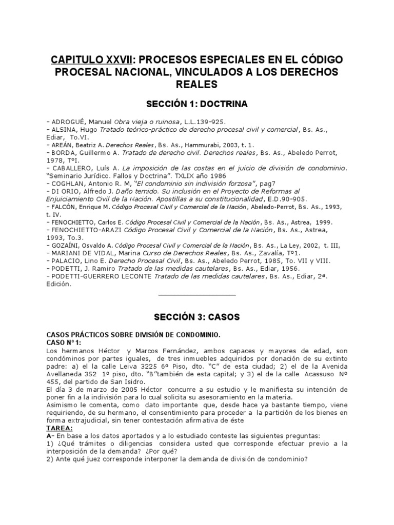 Capitulo Xxvii - Procesos Especiales E... | PDF | Demanda judicial ...