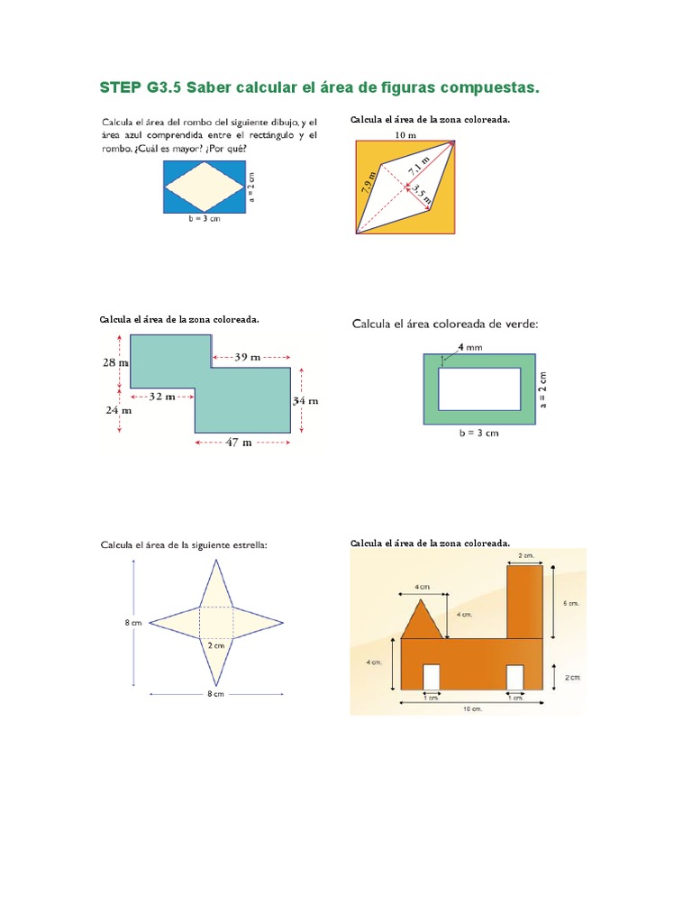 Ejercicios: Calcular El Área de Figuras Compuestas | Física y ...