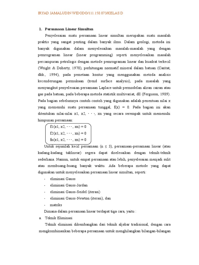 Persamaan Linear & Geologi | PDF | Sains & Matematika