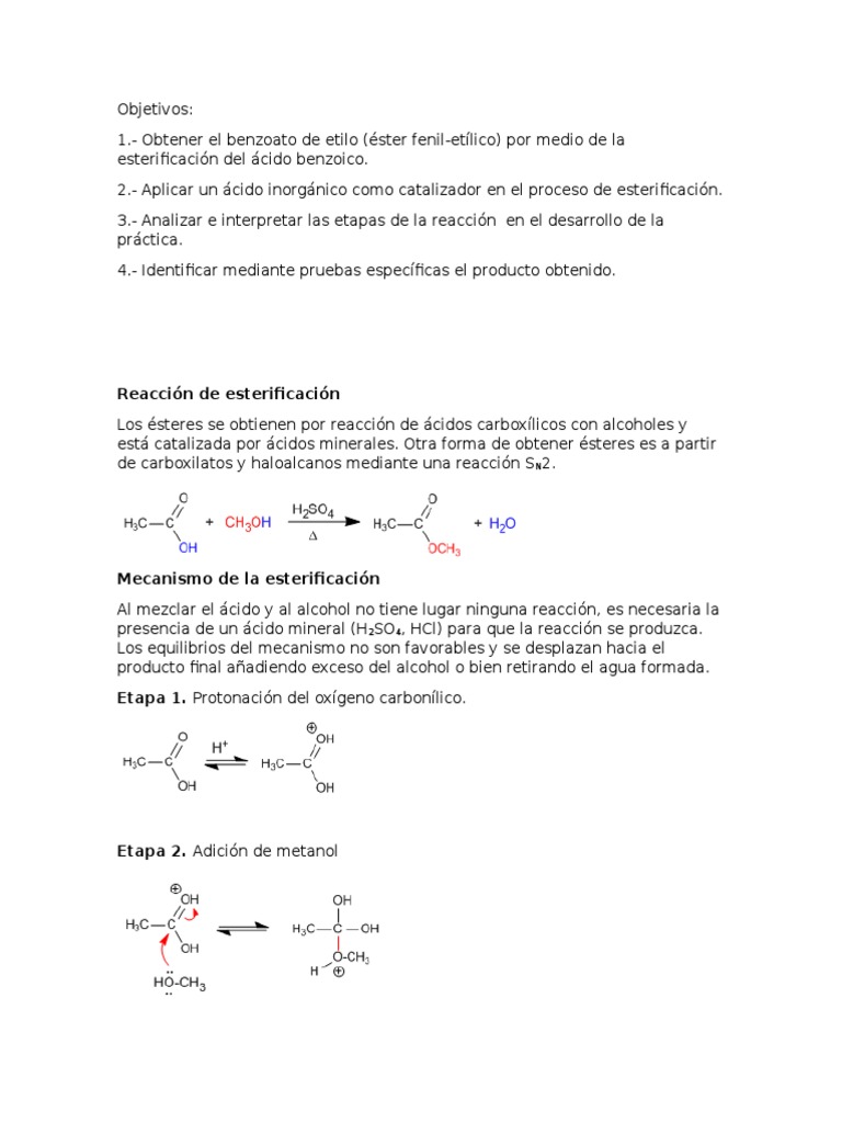 Esterificacion Practica Ester Compuestos Químicos