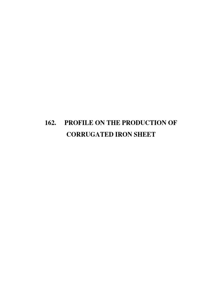 Corrugated Iron Sheet Production Profile | PDF | Net Present Value ...