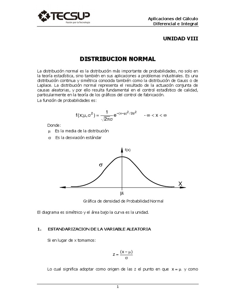 Unidad 10 DISTRIBUCIÓN NORMAL PDF | PDF | Distribución de probabilidad ...