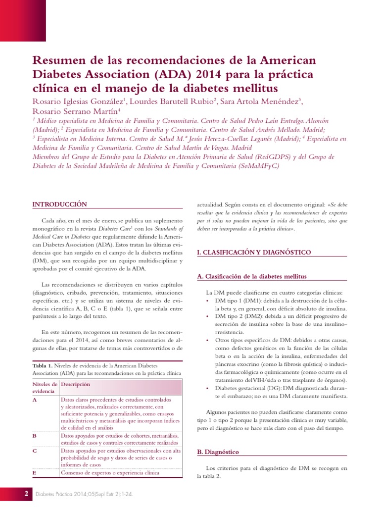 Criterios de diagnostico para diabetes de la ADA.pdf | Diabetes ...