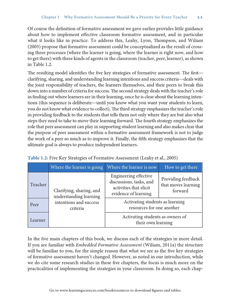 Five Key Strategies of Formative Assessment | PDF | Educational ...