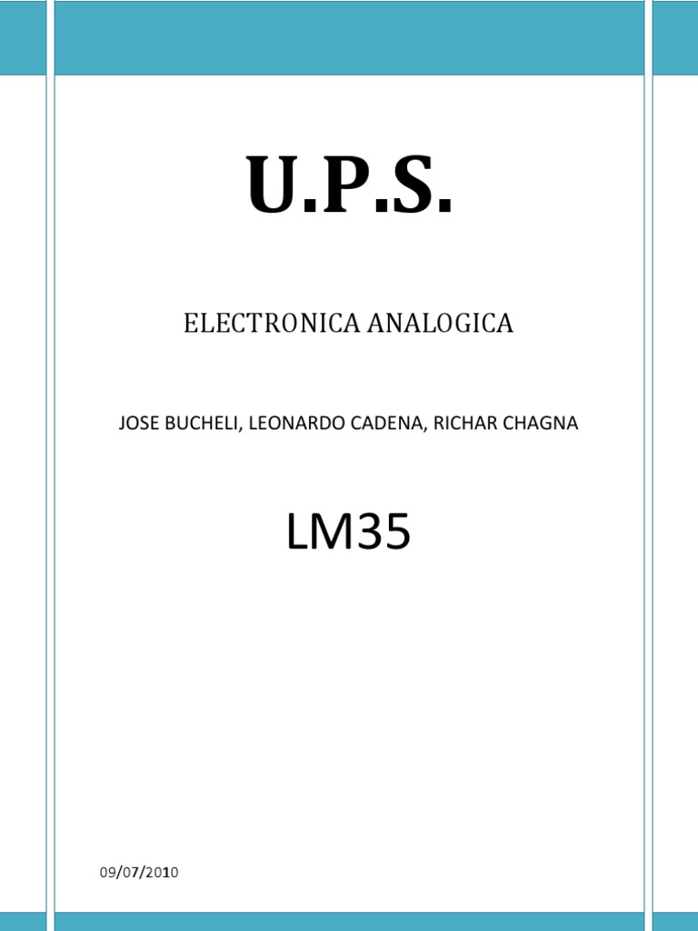 Informe lm35 | PDF | Amplificador operacional | Componentes eléctricos