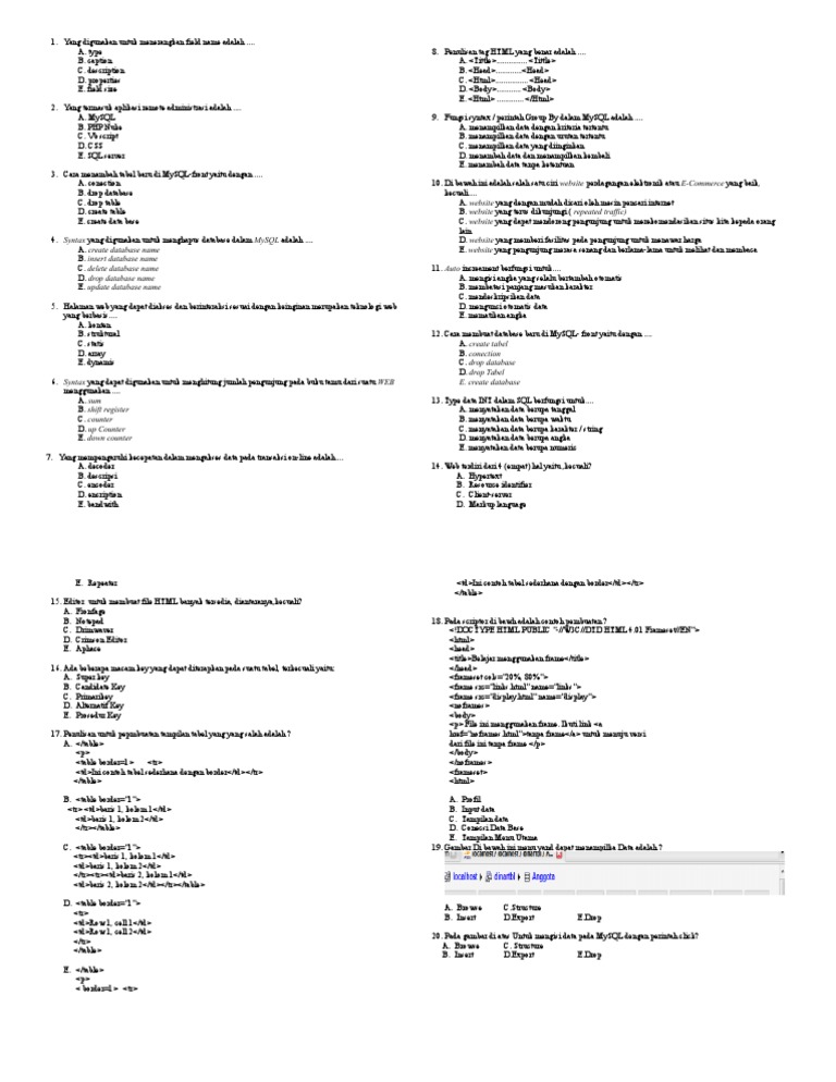 Contoh Soal Database | PDF