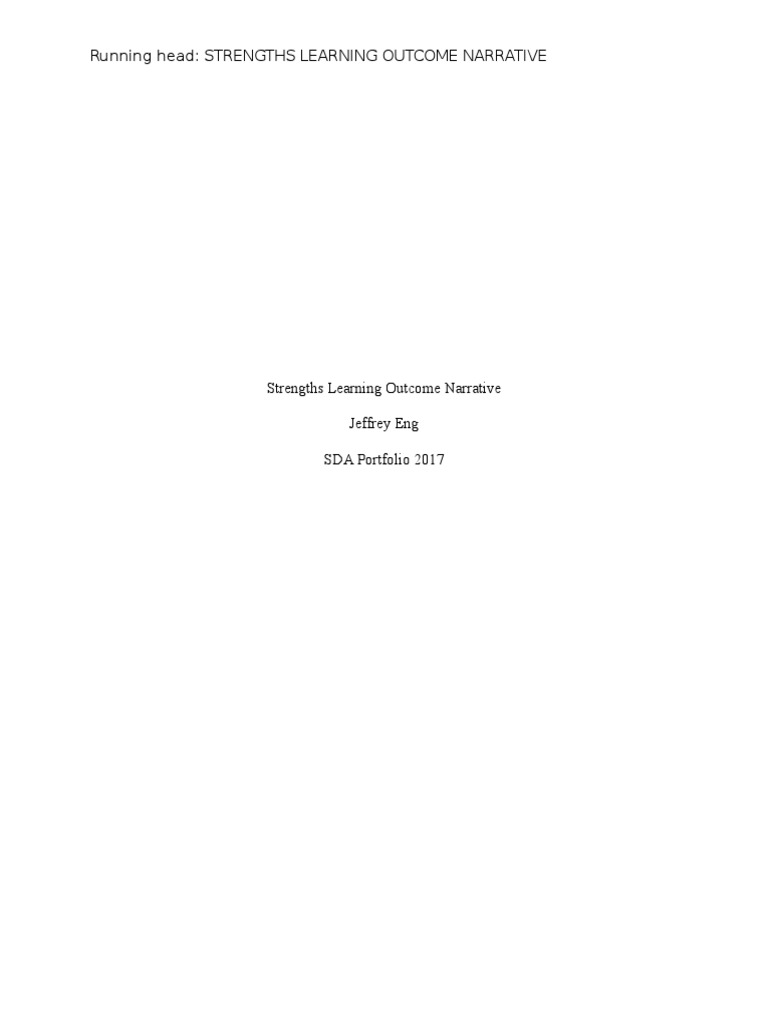 Strengths Outcome Learning Narrative | PDF | Social Science
