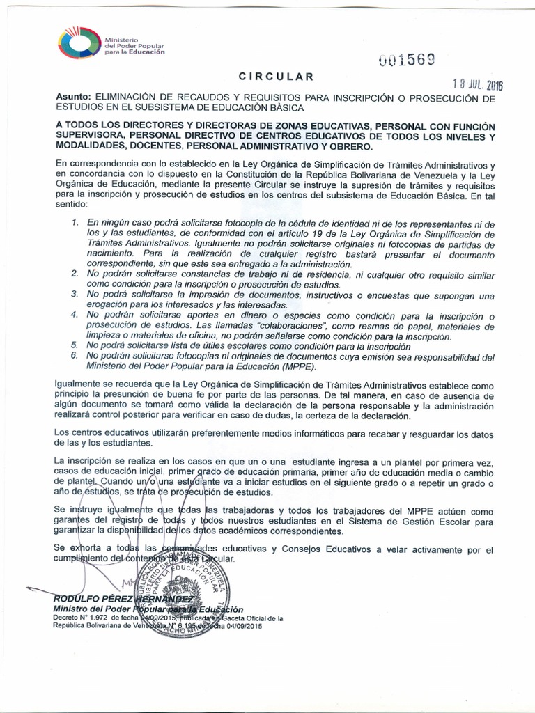 Circular 001569 PDF | PDF