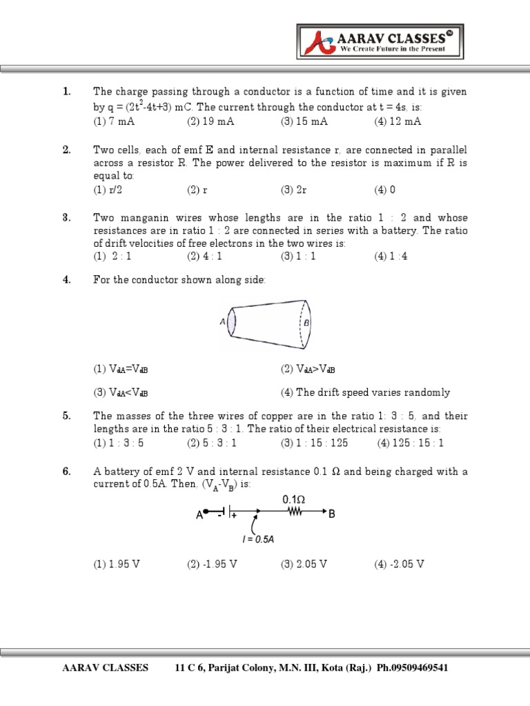 Electric Current Paper | Download Free PDF | Series And Parallel ...