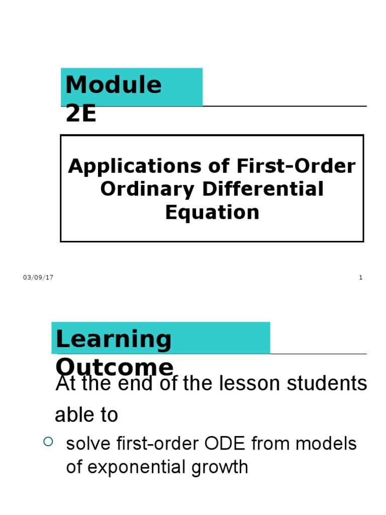 First-Order ODE Applications Guide | PDF | Weight | Radioactive Decay