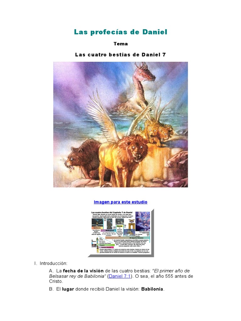 Las Cuatro Bestias de Daniel 7 | PDF | Daniel (figura bíblica ...